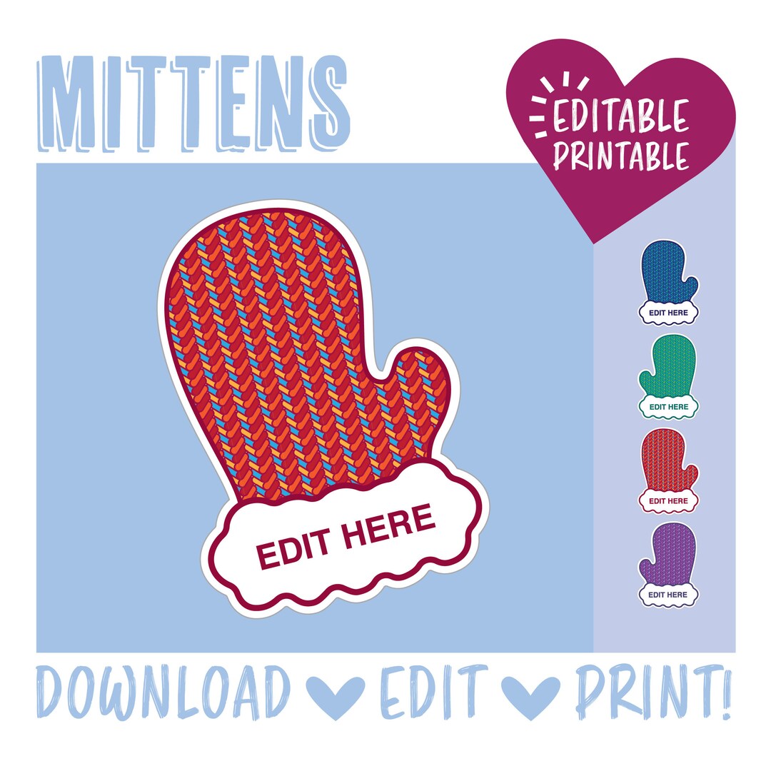 Winter Mittens Door Decoration / Knit / Winter / Snow / Christmas ...