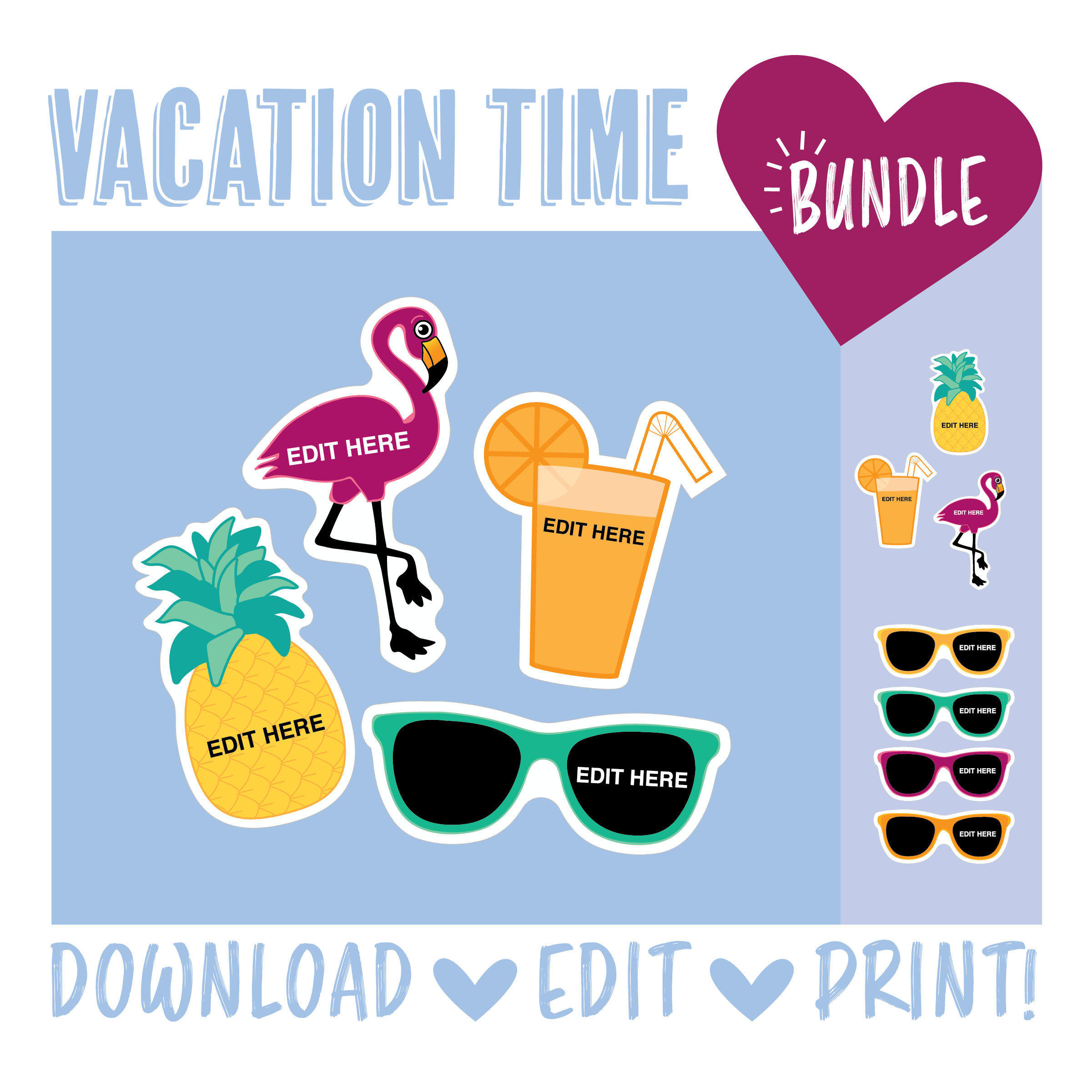 Vacation Time Bundle / Tropical / Summer / Florida / Zoo / Door Dec ...