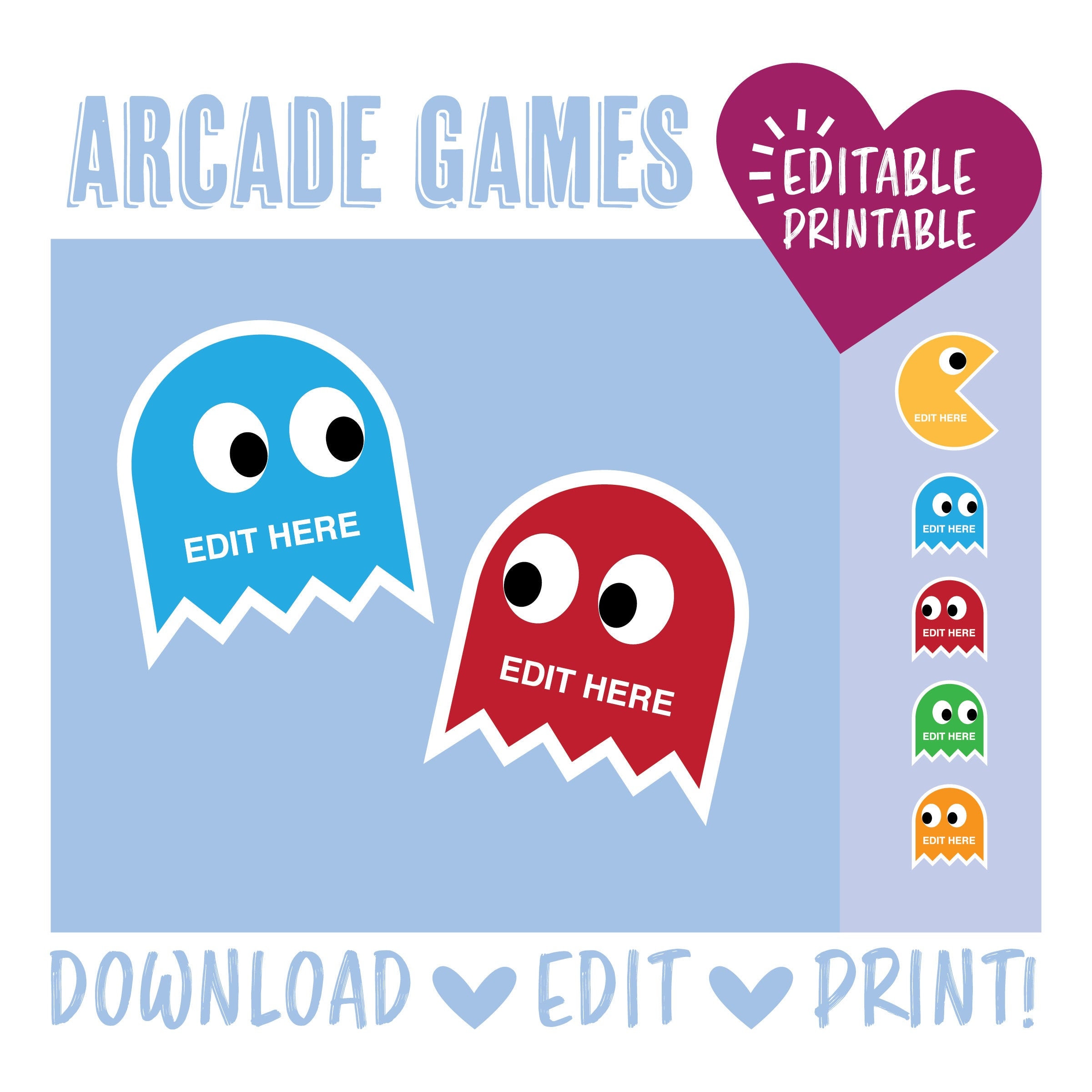 Pac Man Decorations Printable