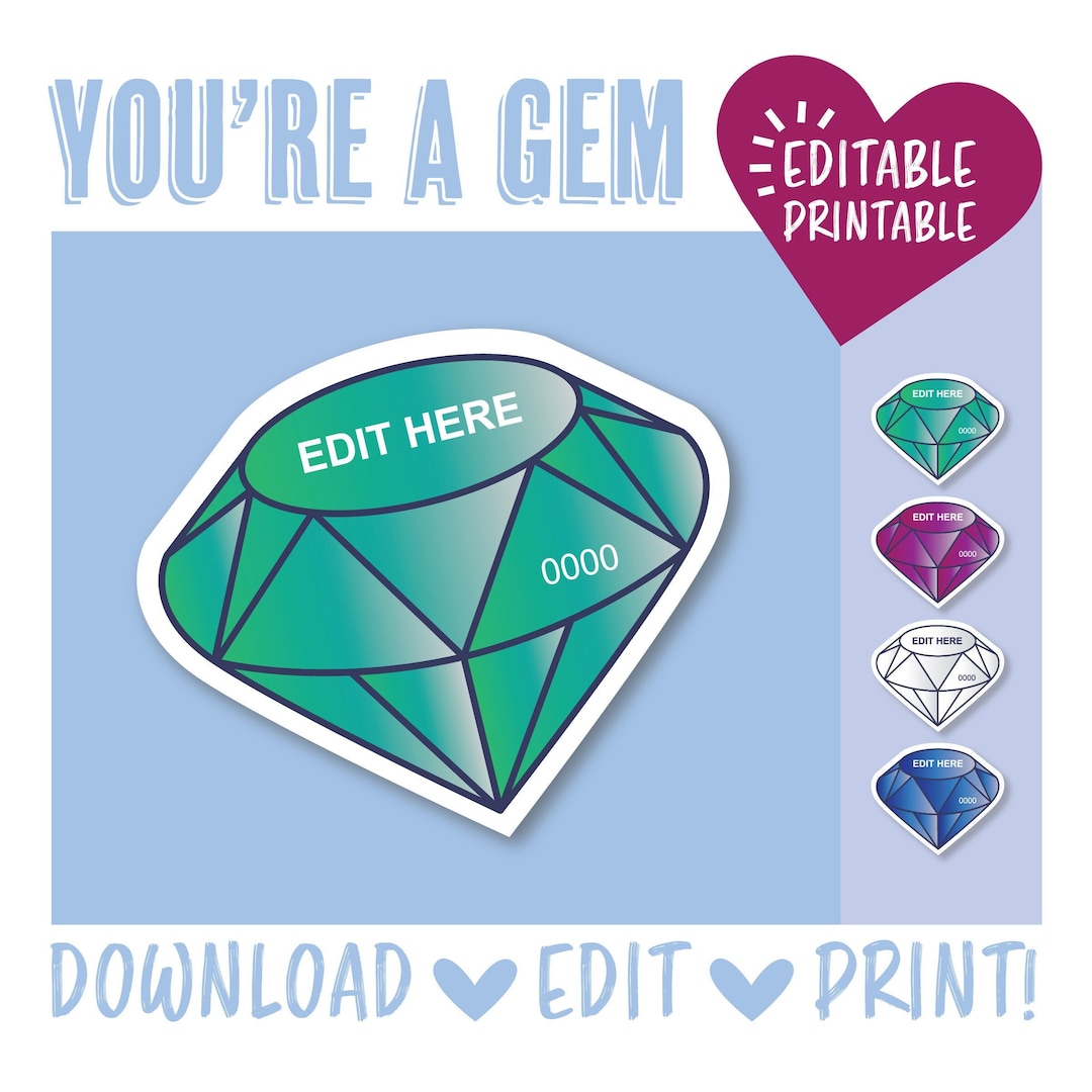 You're a Gem Door Decoration / Treasure / Geology / Color / Rainbow ...