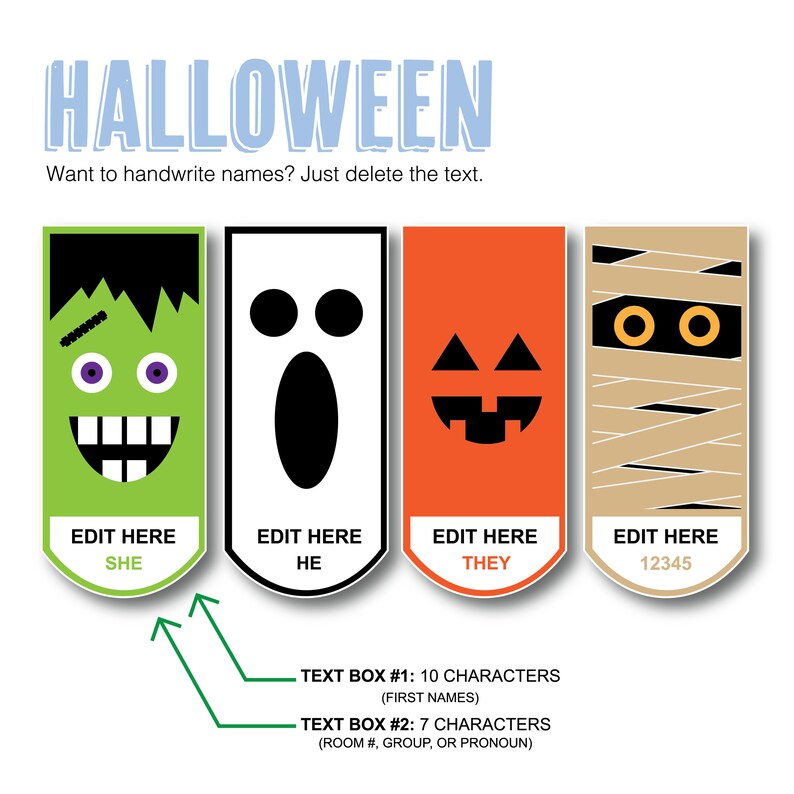 Halloween Door Decoration / Printable / Frankenstein / Mummy / | Etsy