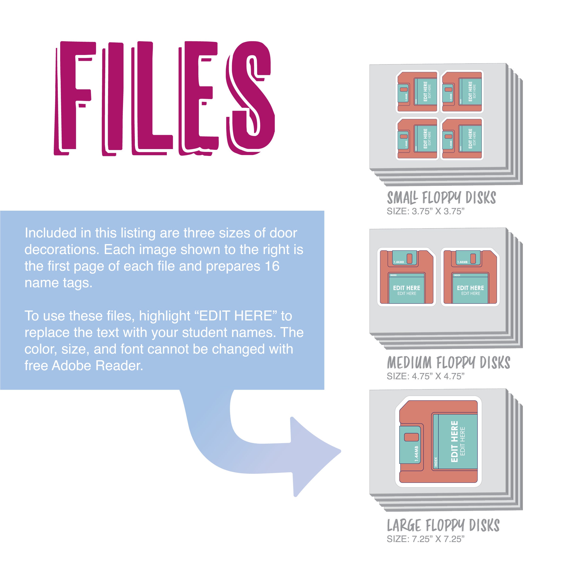 Floppy Disks Door Decoration / 70's / 80's / 90's - Etsy