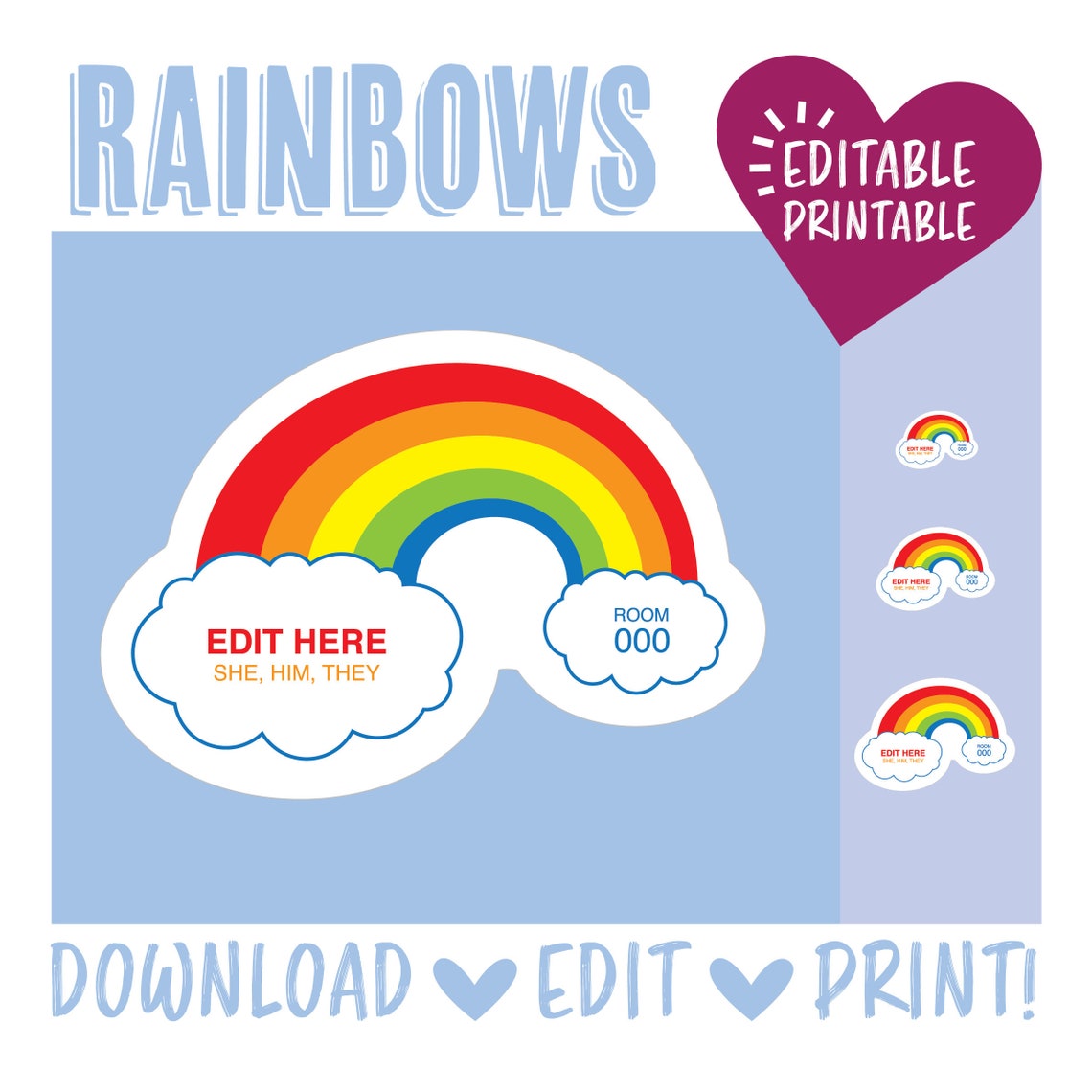 Rainbows of Inclusion Door Decorations / LGBTQ+ / Pride / Pronouns / St ...