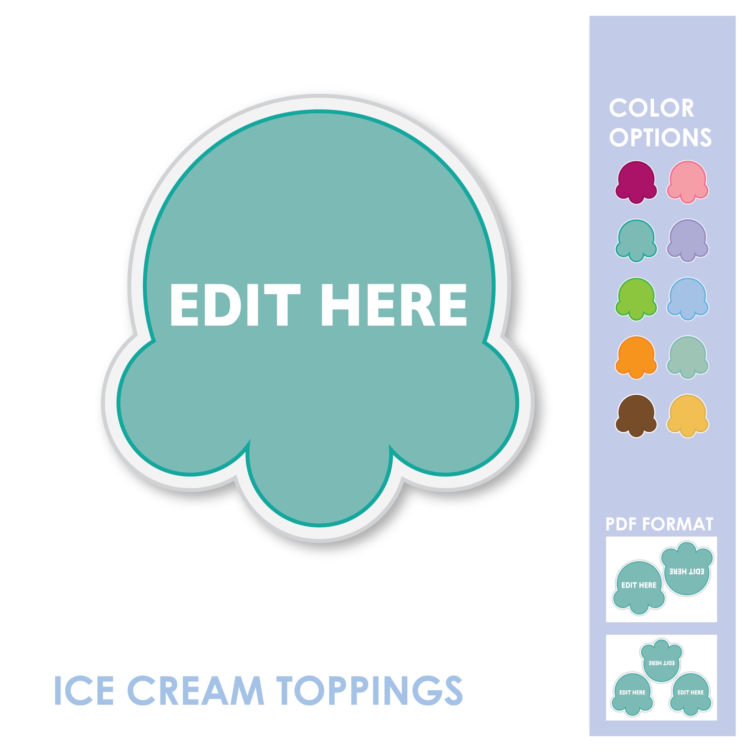 Ice Cream Door Decoration / Printable / Summer / Scoops / Desert / Door ...