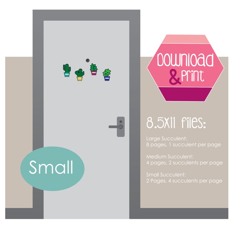 Succulent Door Decoration Printable Door Dec RA Residence | Etsy