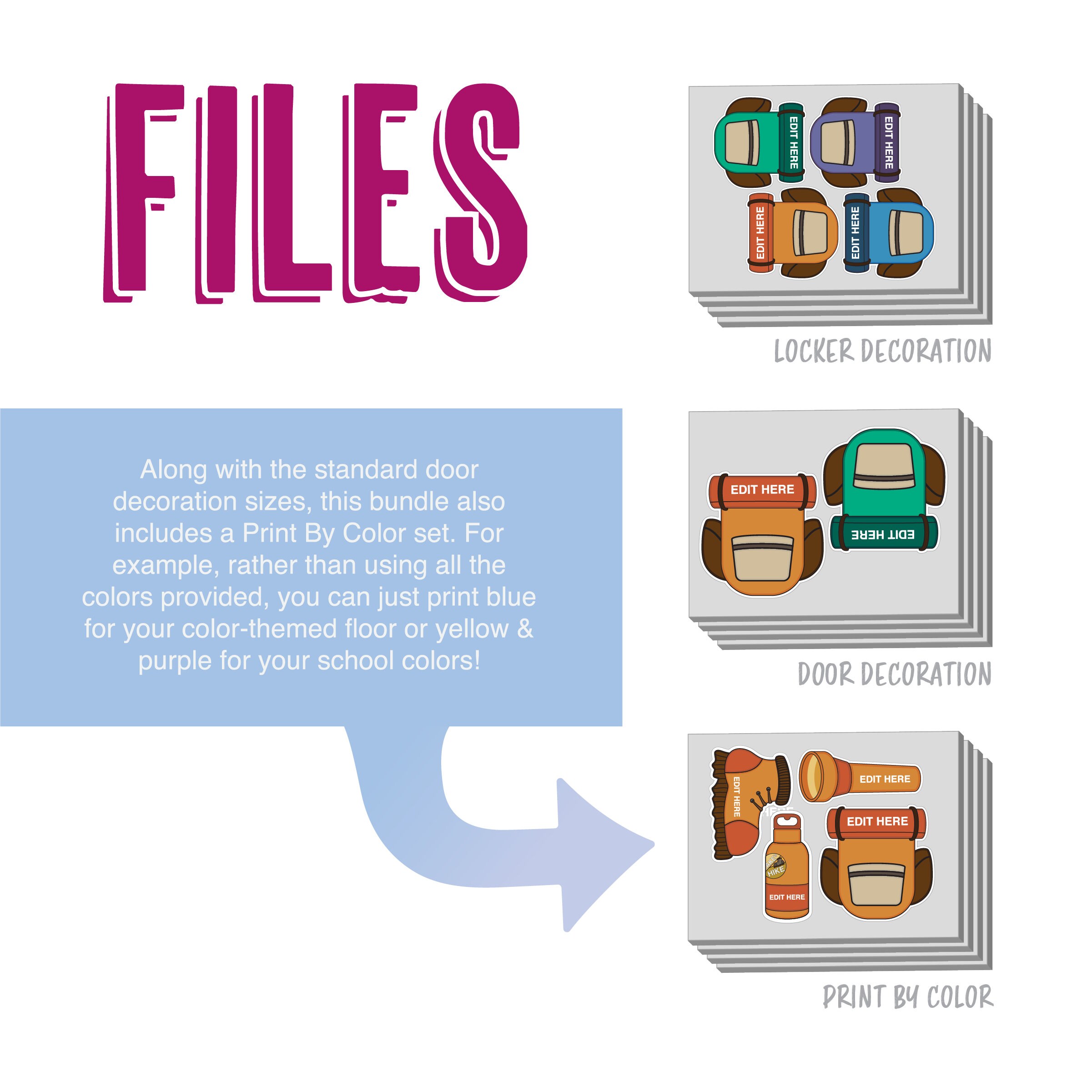 Take A Hike Bundle / Door Dec / Outdoor / Recreation / | Etsy