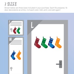 Holiday Stockings Door Decorations / Christmas / Fireplace / Printable ...