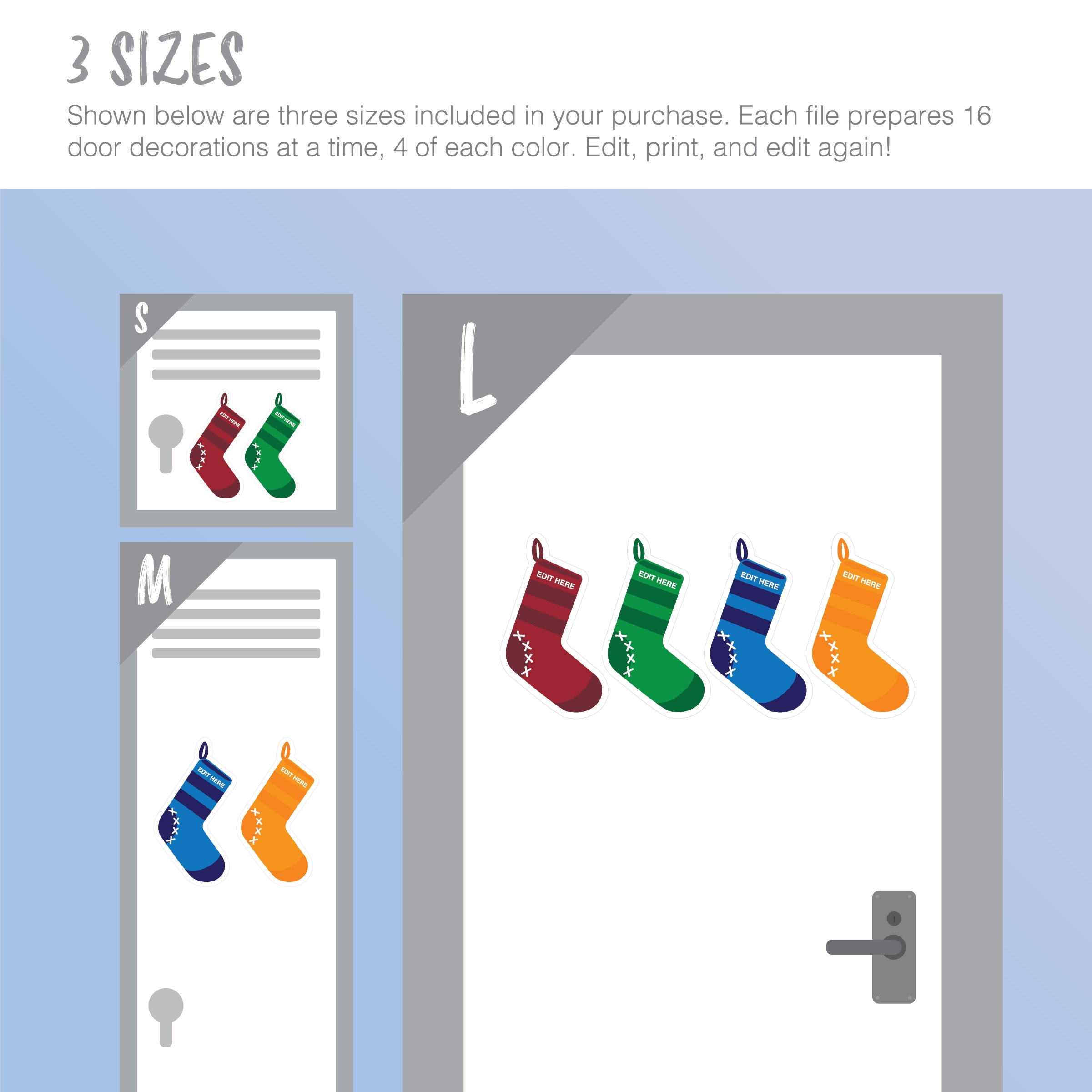 Holiday Stockings Door Decorations / Christmas / Fireplace / | Etsy