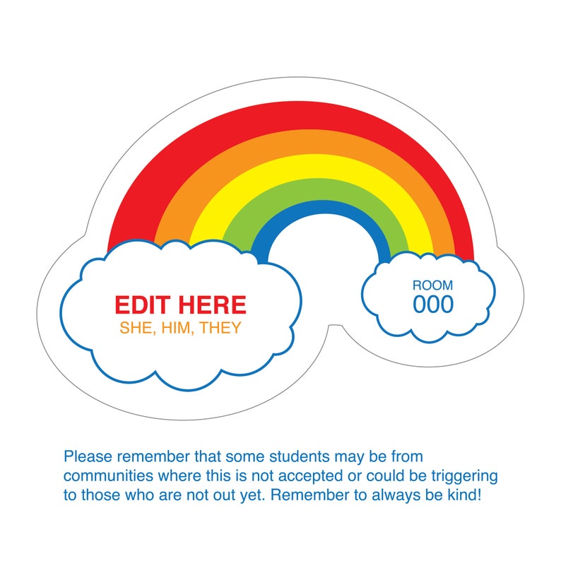 Rainbows of Inclusion Door Decorations / LGBTQ+ / Pride / Pronouns / St ...