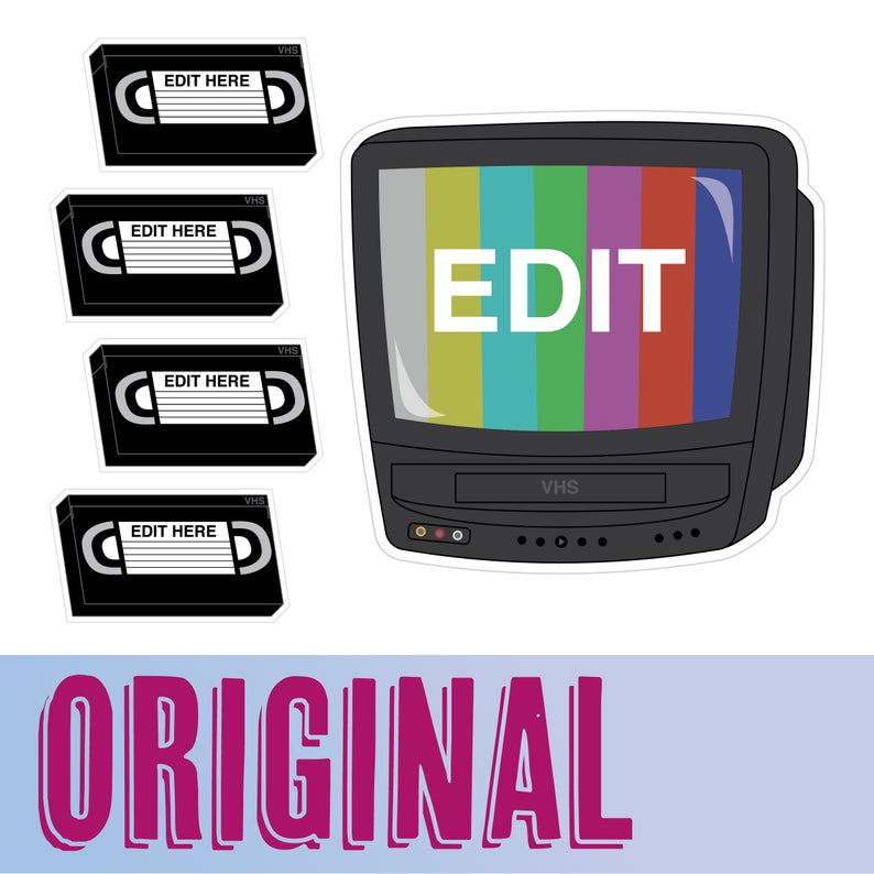 90's Living Door Decoration / VHS / VCR / Television / Nick / Nostalgia ...