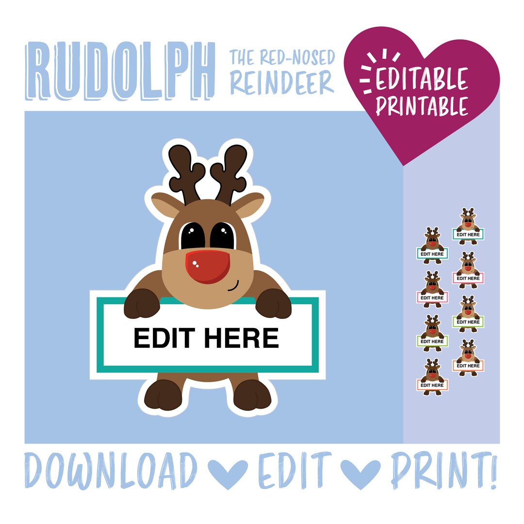 Rudolph the Red-nose Reindeer Door Decoration / Santa / Sleigh ...