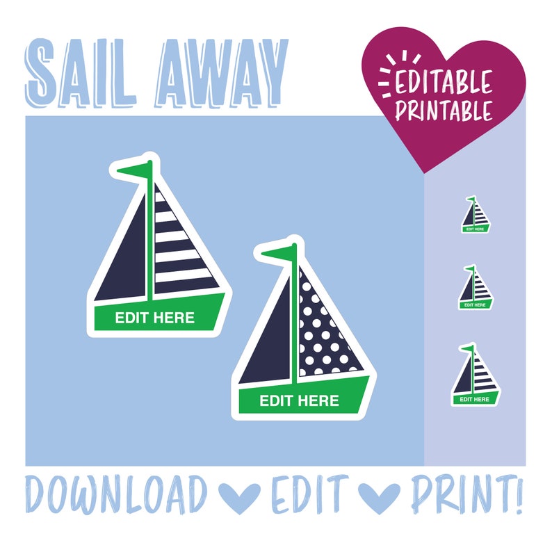 Sail Away Door Decoration / Sailboats / Printable / Nautical | Etsy