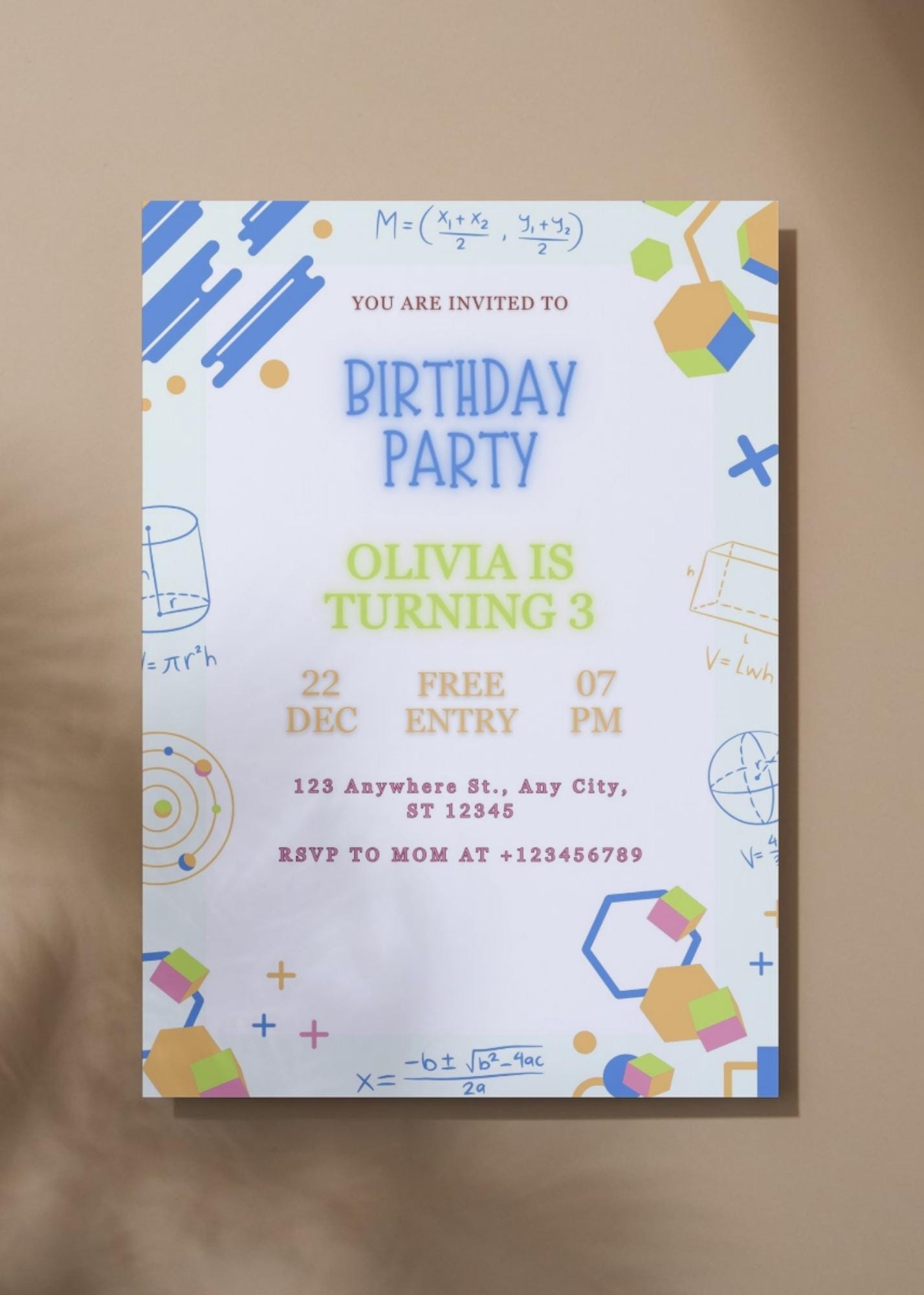 STEM Birthday Invitation: Math Science Theme (digital Download) - Etsy