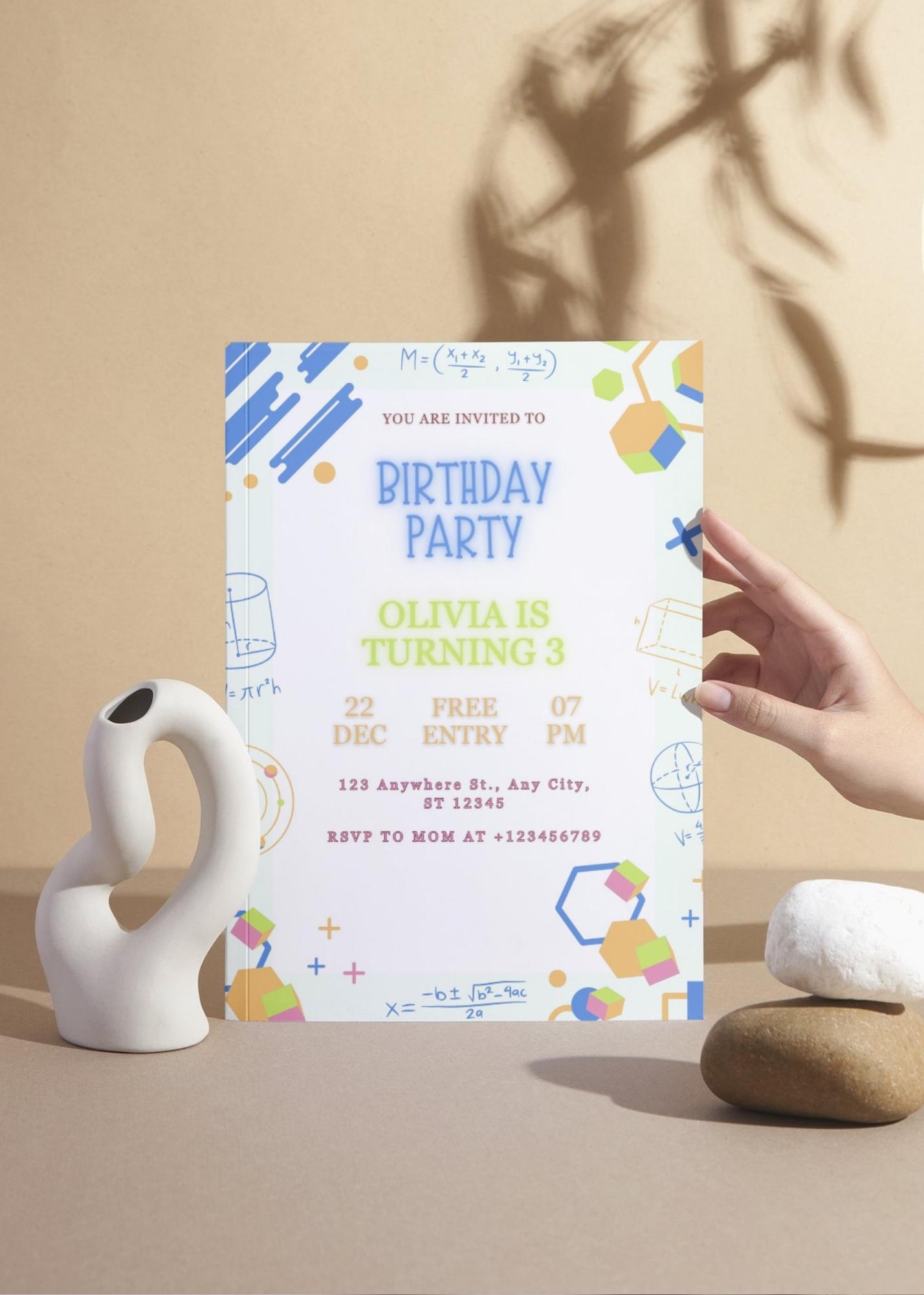 STEM Birthday Invitation: Math Science Theme (digital Download) - Etsy