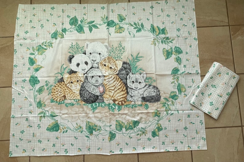 Baby Jungle Animals Fabric Panel Plus an Additional Yard+ of ...