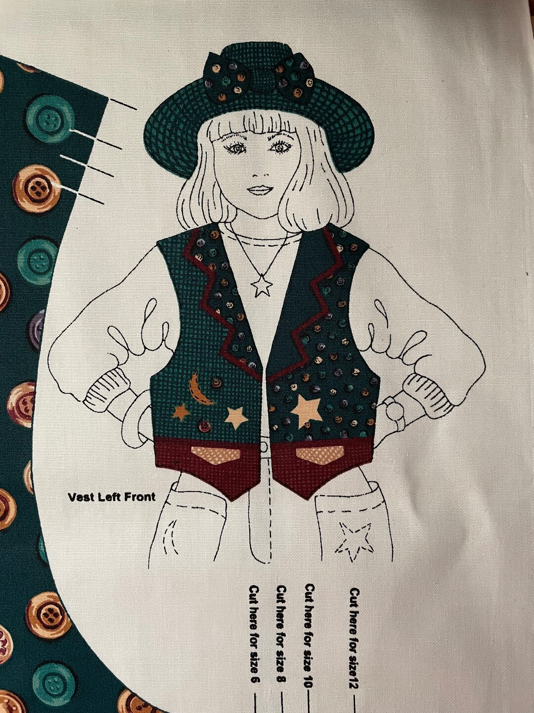 Starry Night Child’s Hat & Vest Fabric Panel the Cranston Collection - Etsy