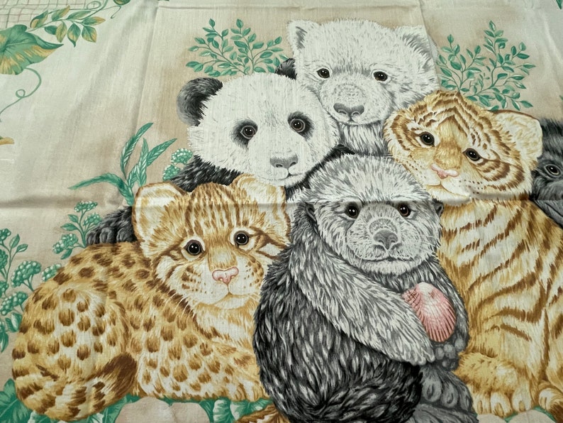 Baby Jungle Animals Fabric Panel Plus an Additional Yard+ of ...