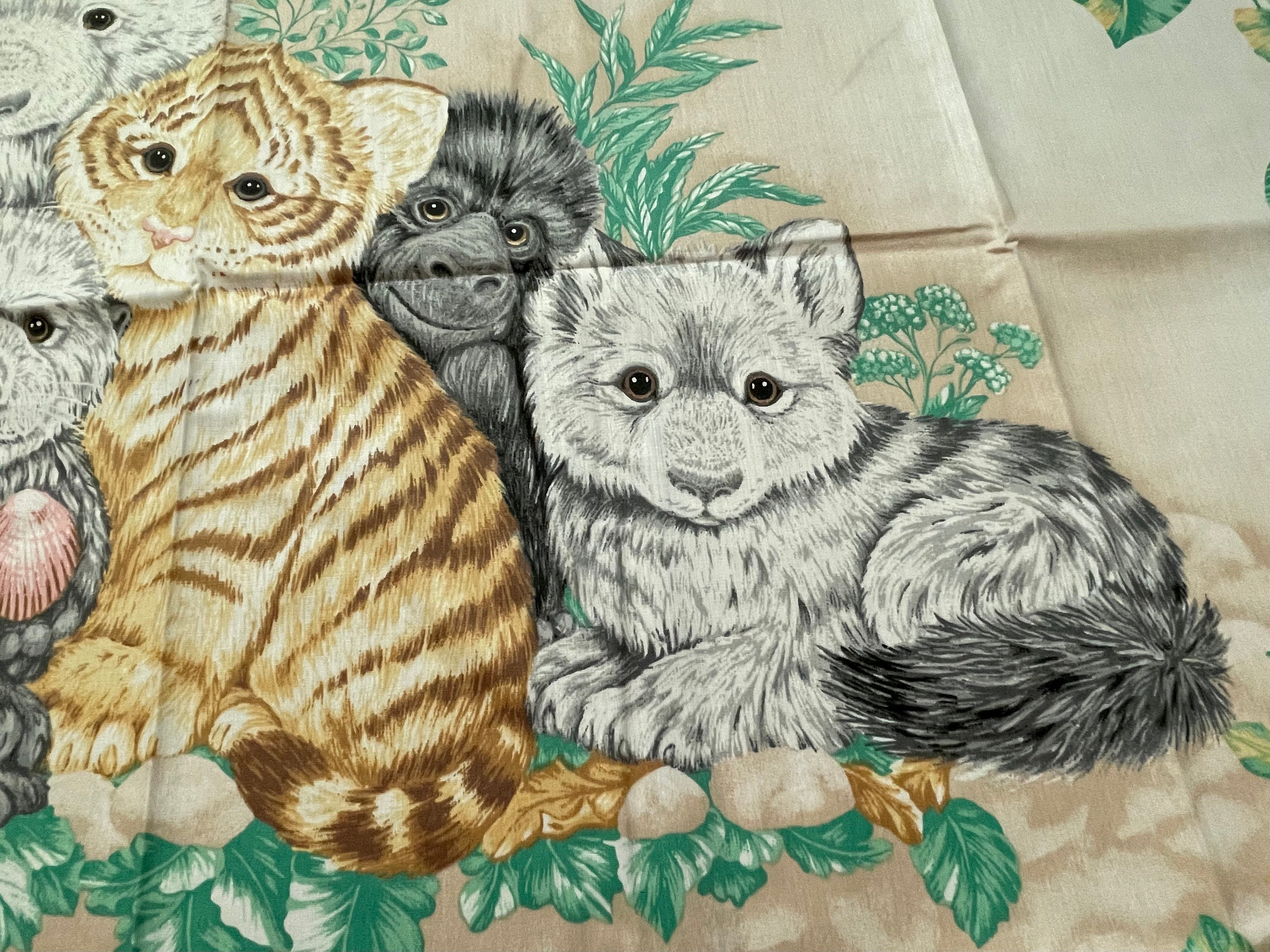 Baby Jungle Animals Fabric Panel Plus an Additional Yard+ of ...