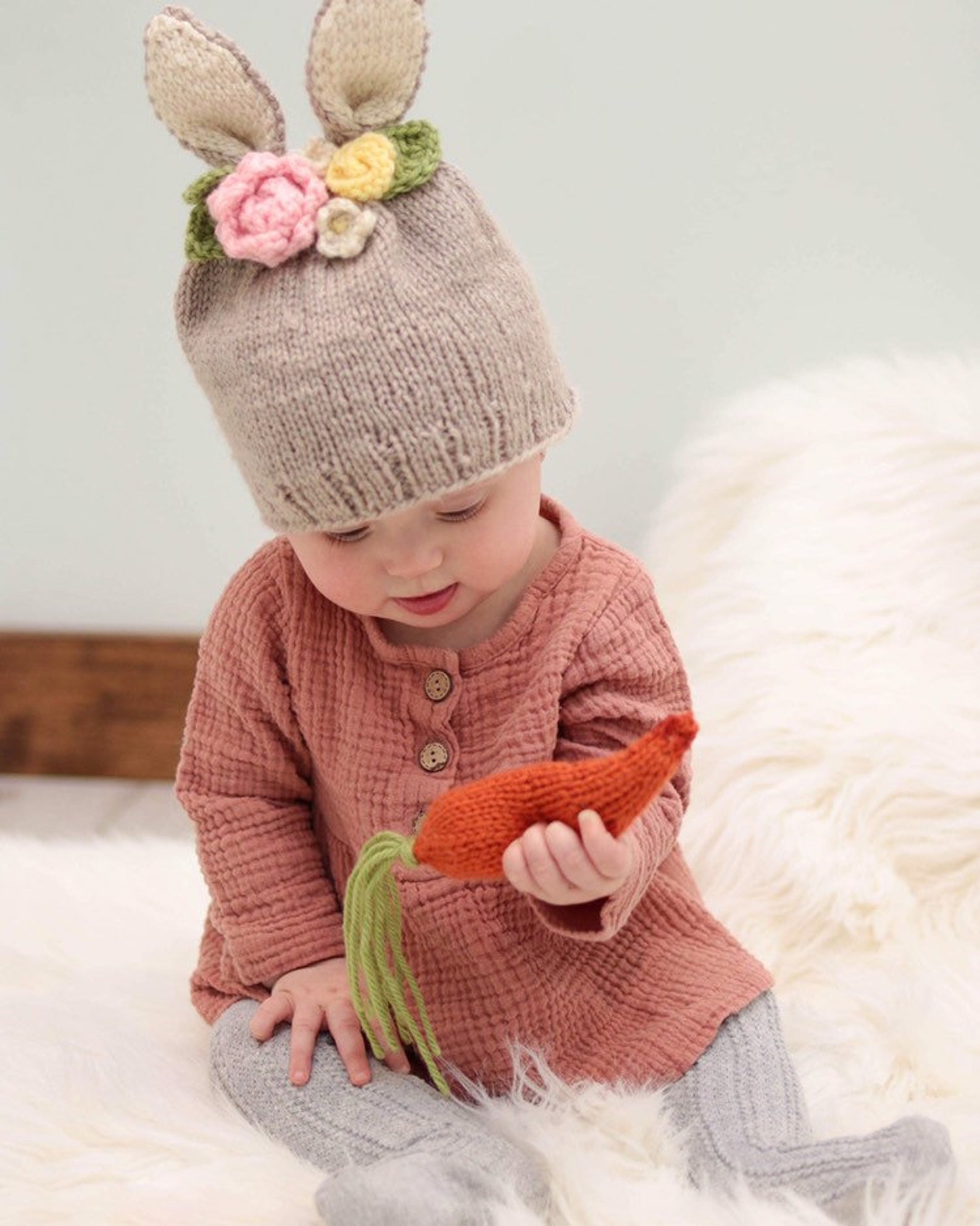 Knitted Bunny Hat PATTERN - Etsy