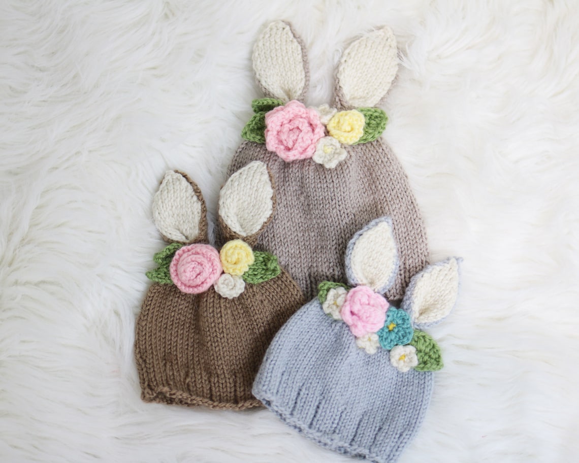 Knitted Bunny Hat PATTERN - Etsy