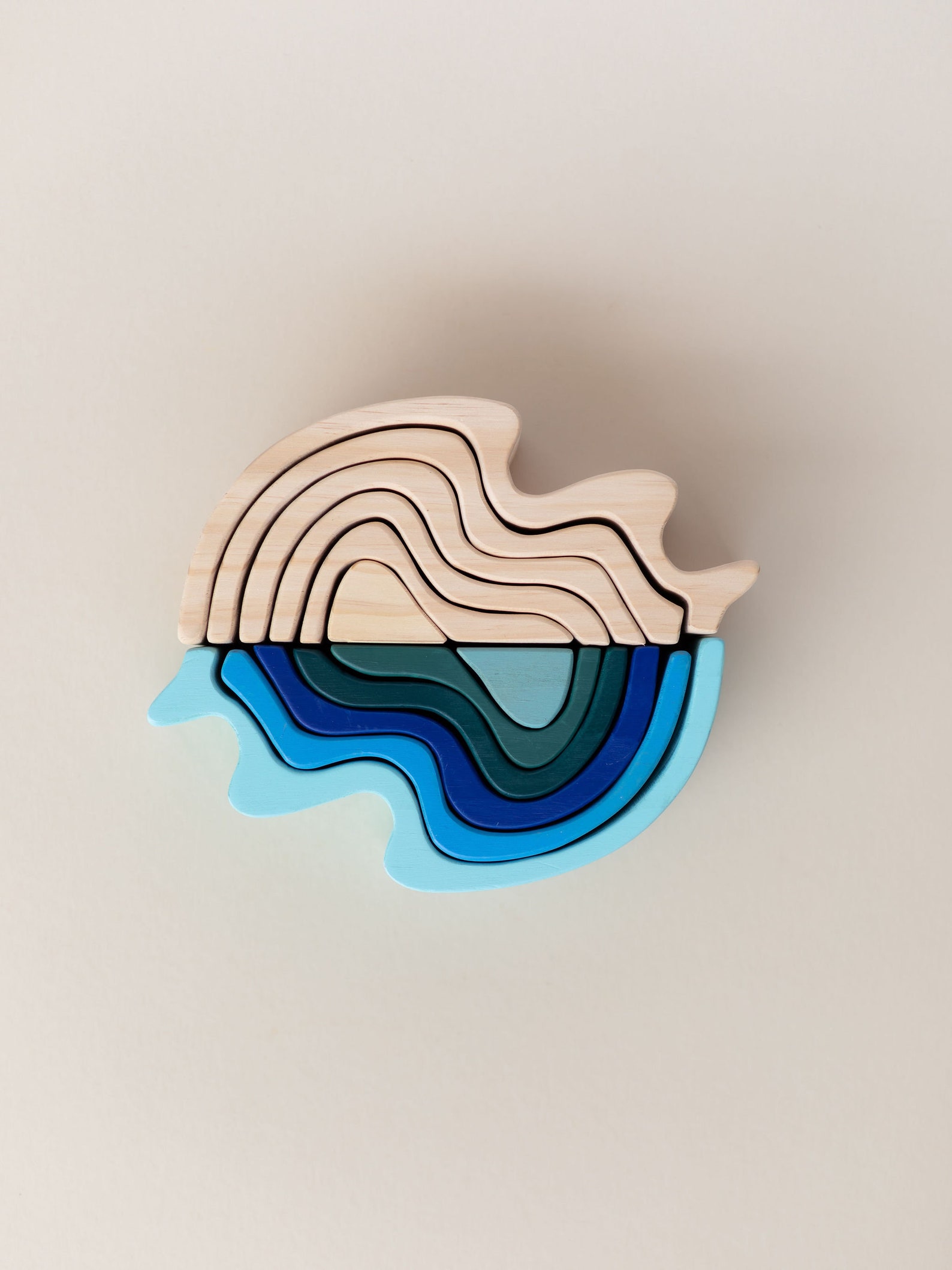 Wooden Wave Stacking Toy Wave Shaped Stacking Toy | Etsy