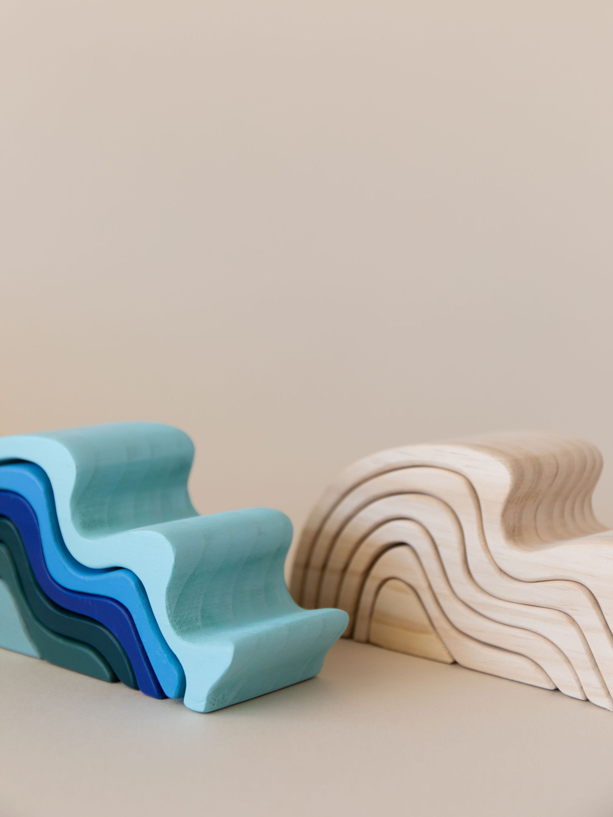 Wooden Wave Stacking Toy Wave Shaped Stacking Toy | Etsy
