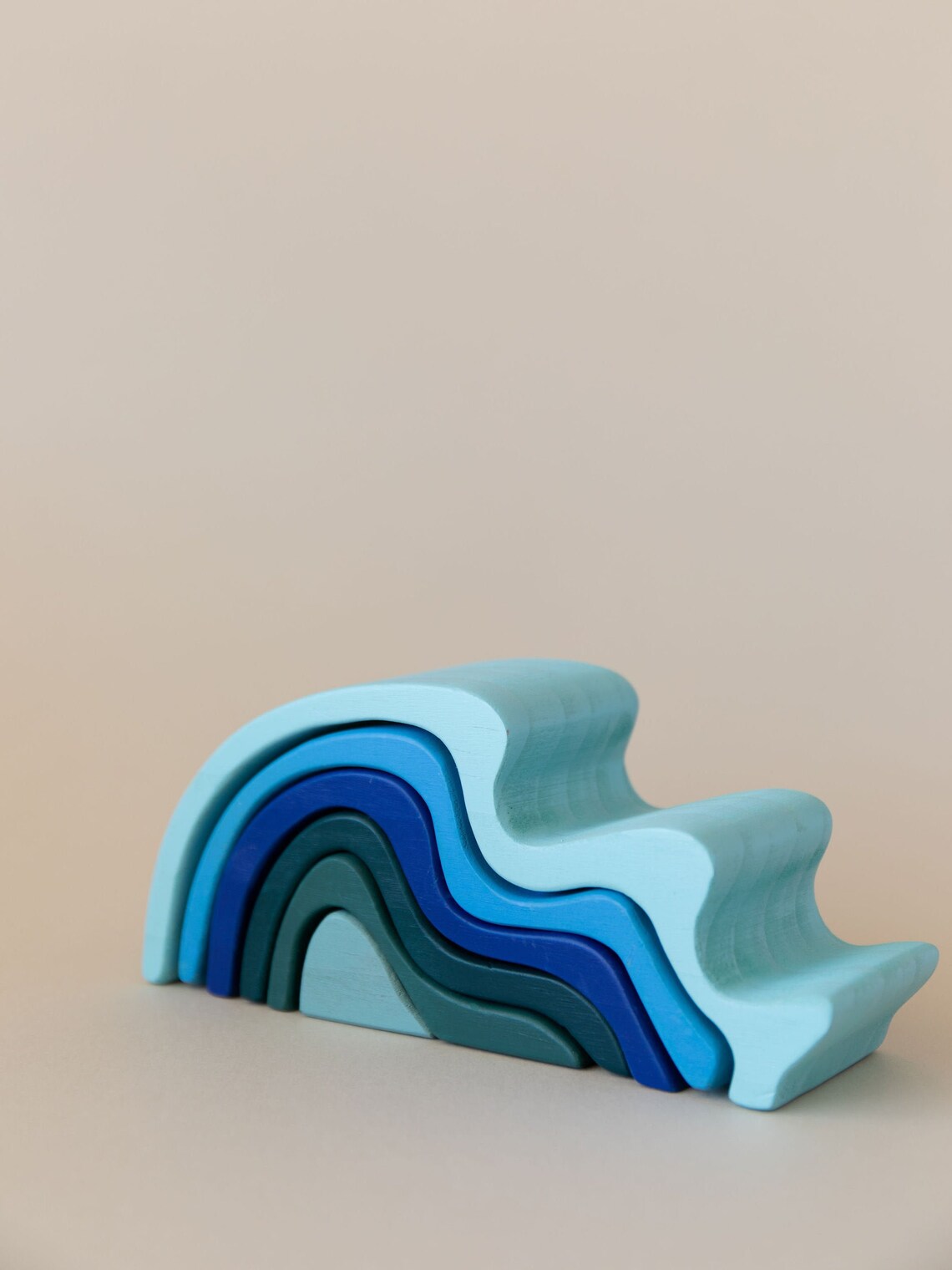 Wooden Wave Stacking Toy Wave Shaped Stacking Toy | Etsy