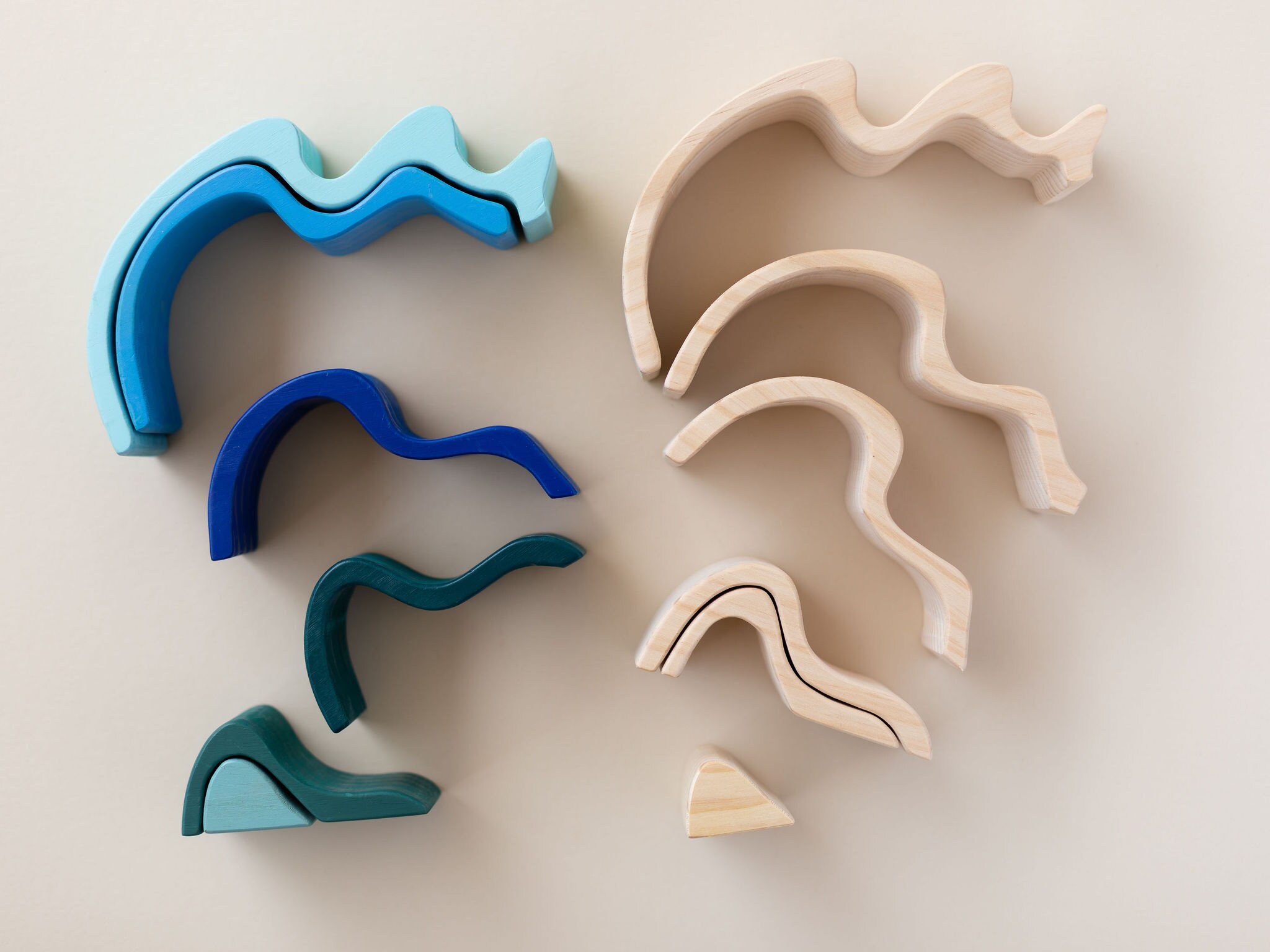 Wooden Wave Stacking Toy Wave Shaped Stacking Toy | Etsy