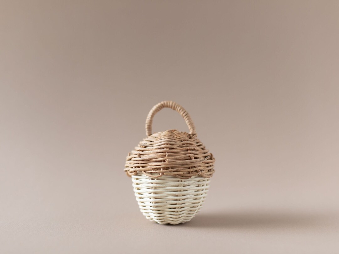 Acorn Rattan Rattle Montessori Baby Toy Baby Rattle Sensory Play New ...