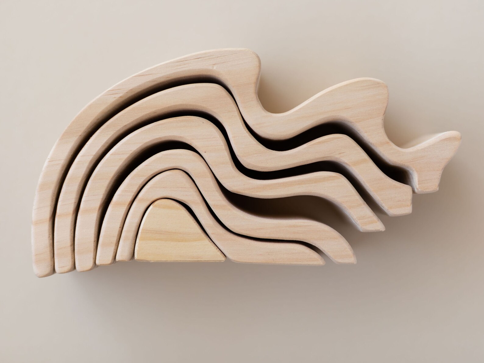 Wooden Wave Stacking Toy Wave Shaped Stacking Toy - Etsy