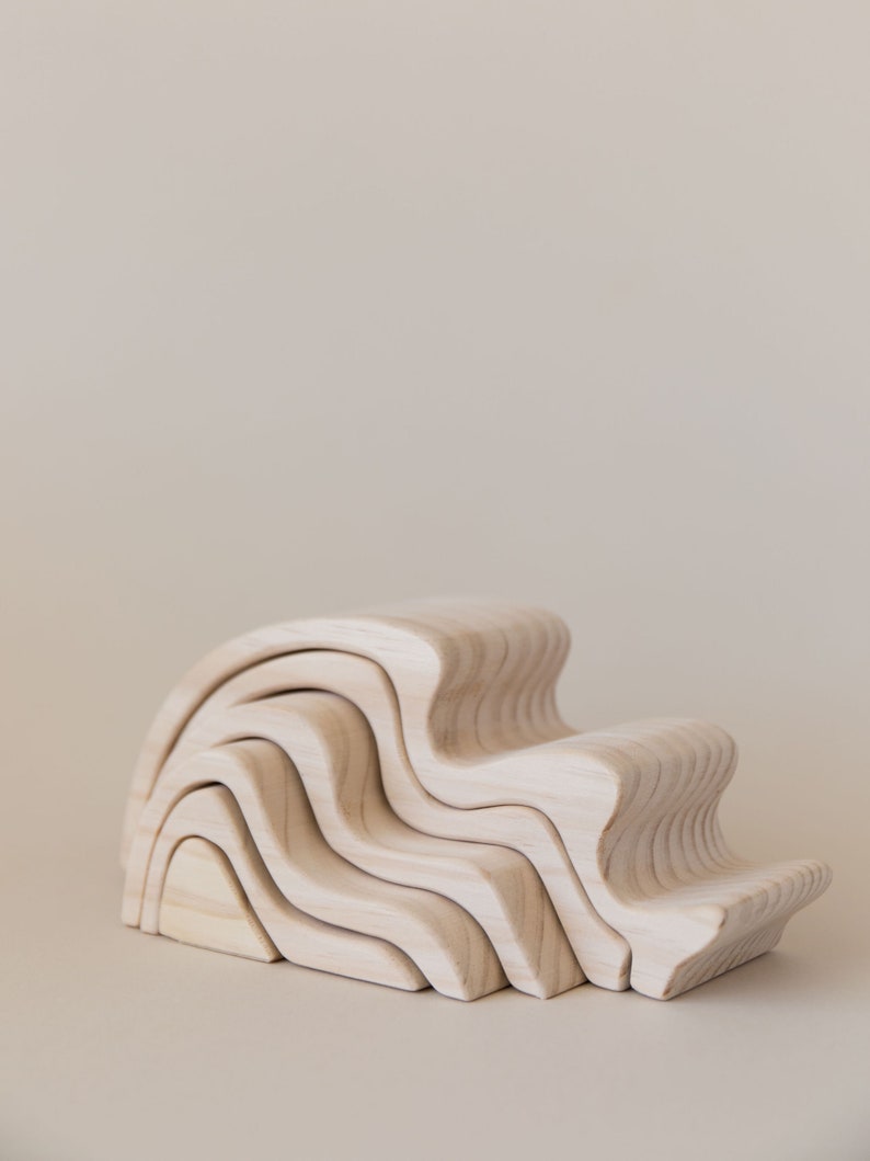 Wooden Wave Stacking Toy Wave Shaped Stacking Toy - Etsy