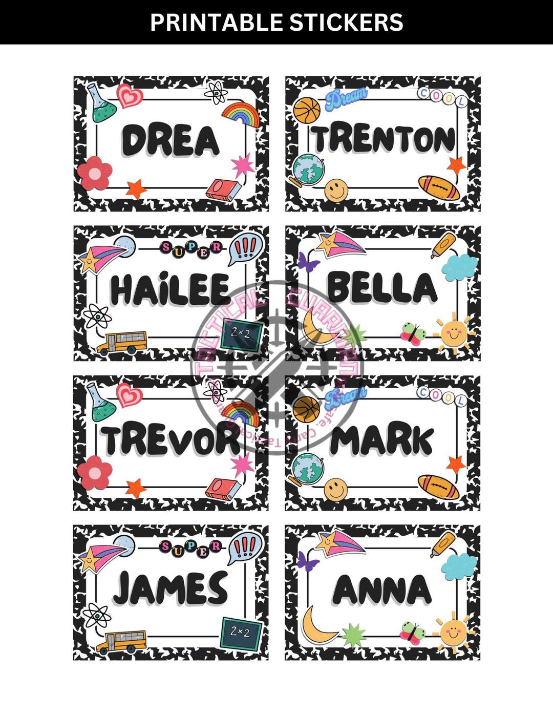 Editable Student Name Labels: Classroom Desk Decor (PDF Downloadable ...