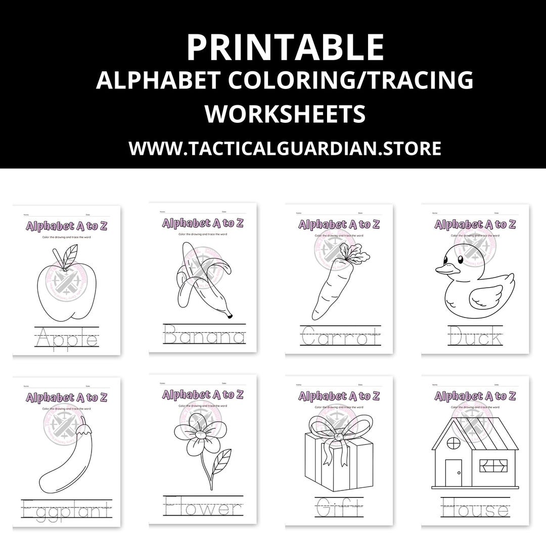 Alphabet Coloring & Tracing Worksheets: Editable ABC Learning (digital ...