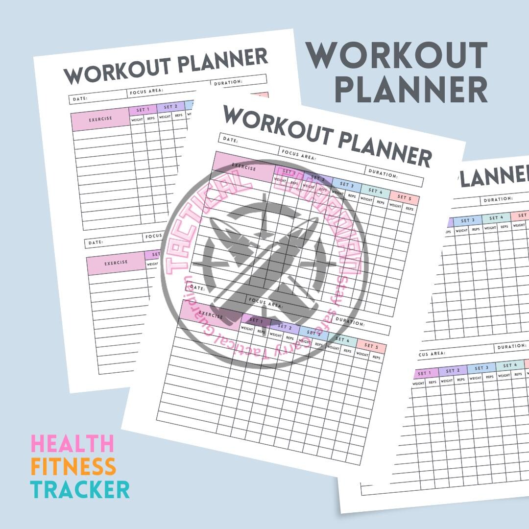 Workout Tracker Printable, Fitness Tracker, Fitness Log, Reps, Weight ...