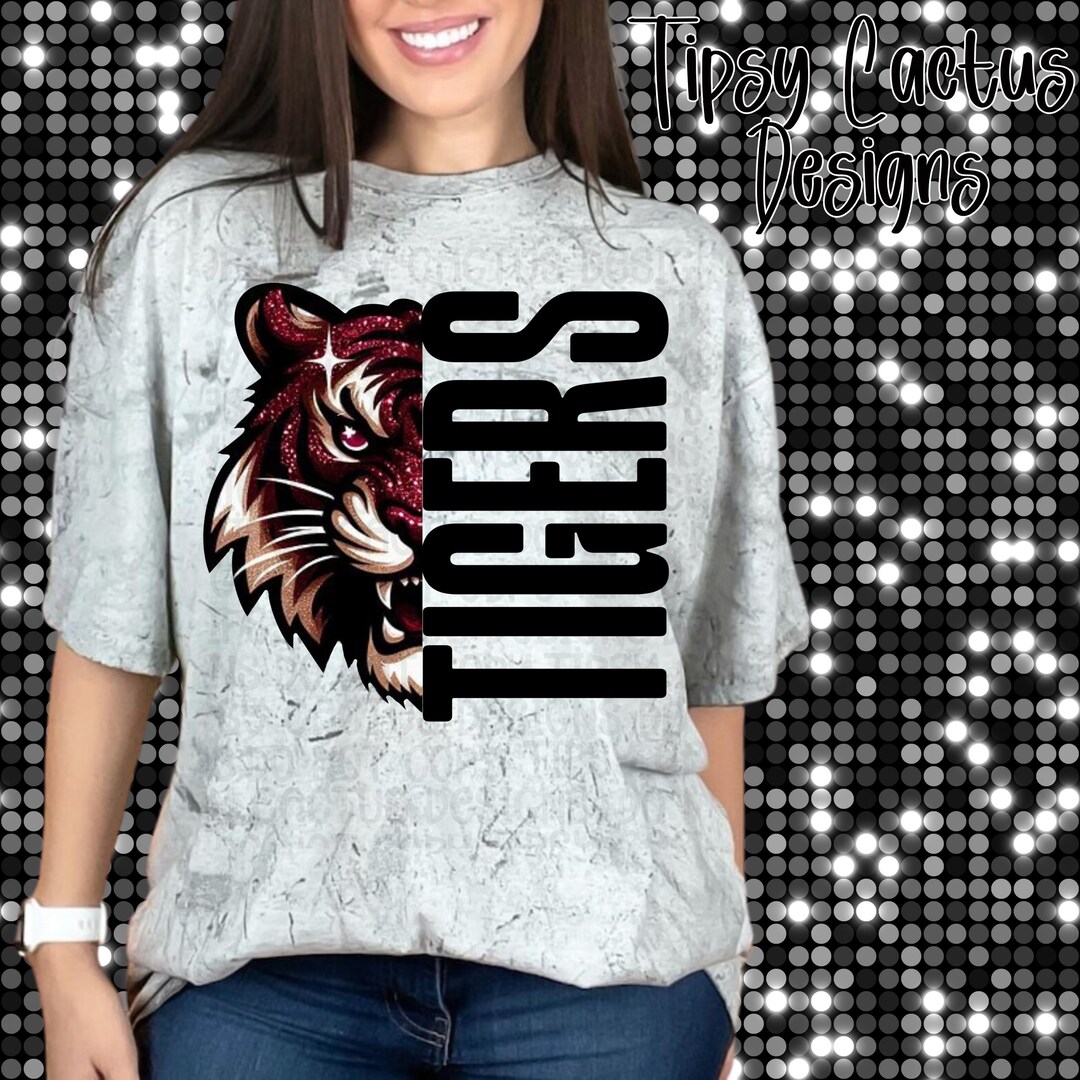 Tigers Maroon | School Spirit | Mascot | PNG - Etsy