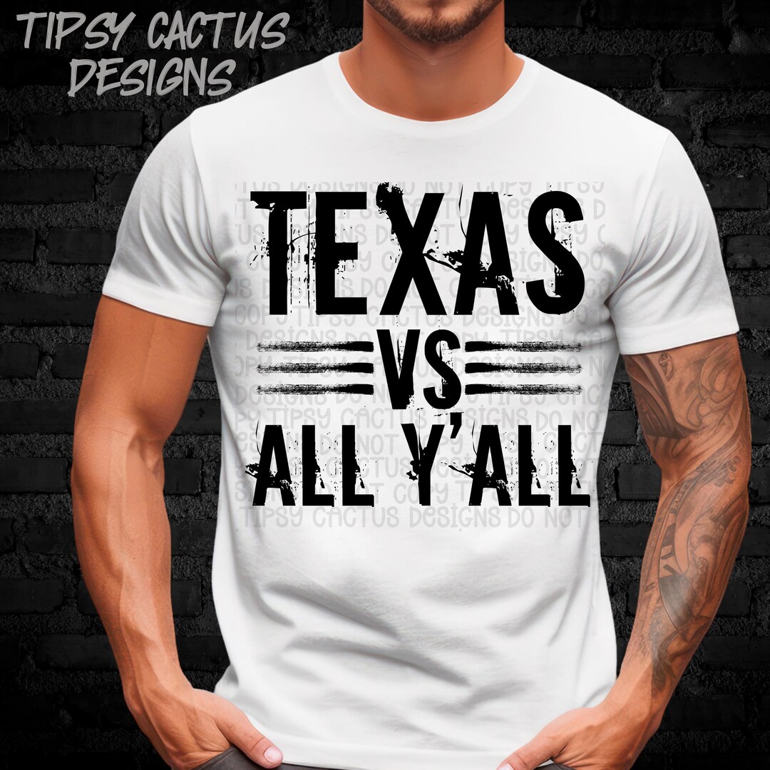 Texas Vs All Yall Vegas Gold Sublimation DTF PNG - Etsy