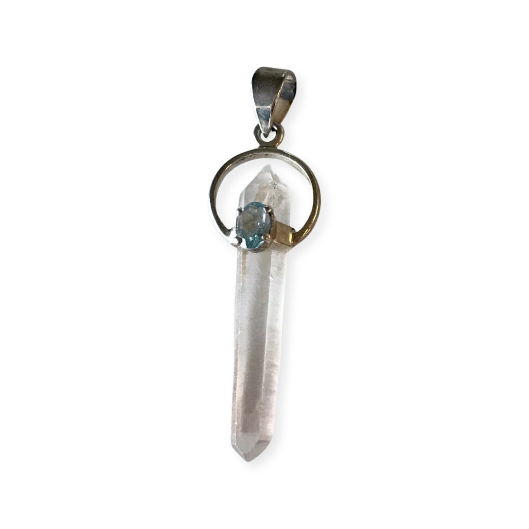 Quartz Terminator Crystal Set With Blue Topaz - Etsy