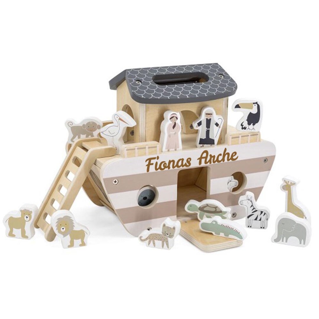 Personalisiert ARCHE NOAH aus Holz mit Name Baby Geschenk zur Taufe mit ...