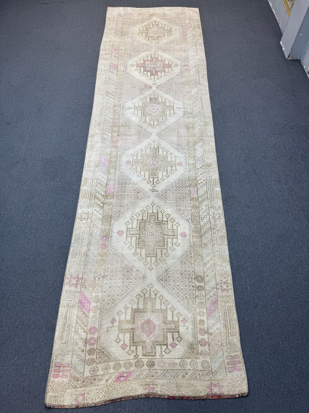 37 X 129 Feet Turkish Anatolian Runner, Pastel Brown Background,pastel ...