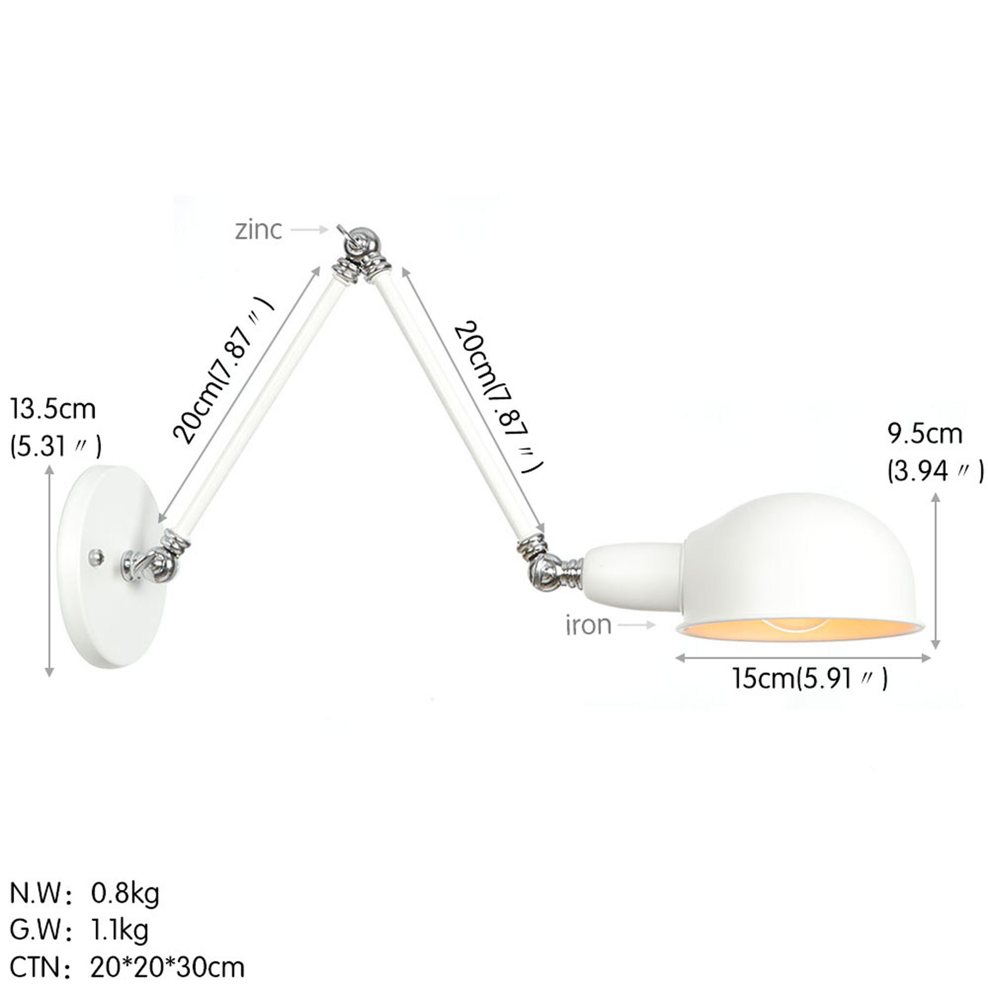 Swing Arm Wall Sconce White On/off Switch & Plug-in Option | Etsy