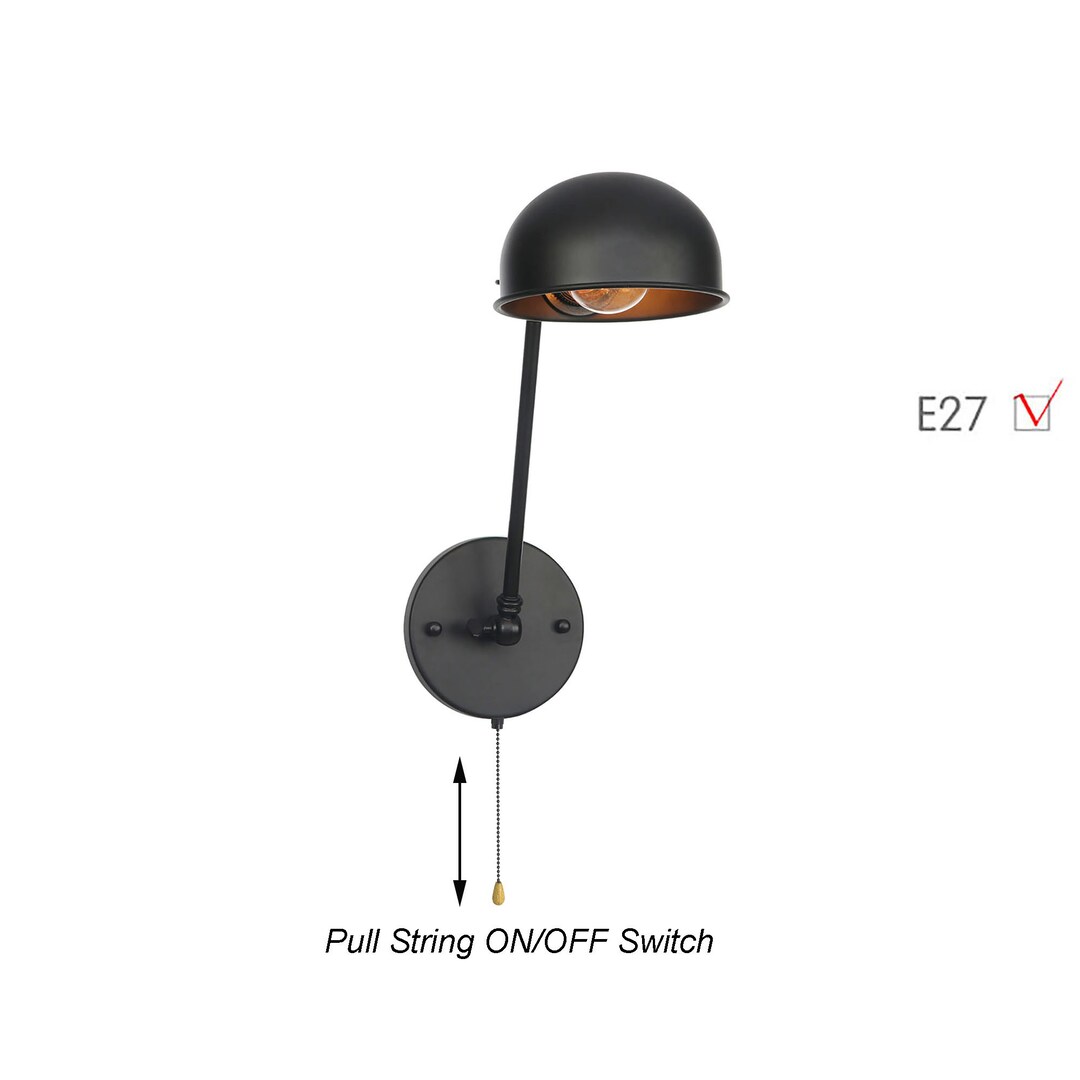 Pull String ON/OFF Wall Lamp Hardwired Lighting Fixture - Etsy