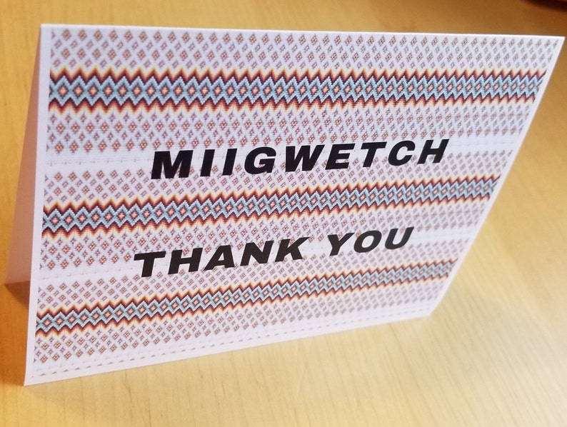 Native American Thank You Card Miigwetch/thank You | Etsy