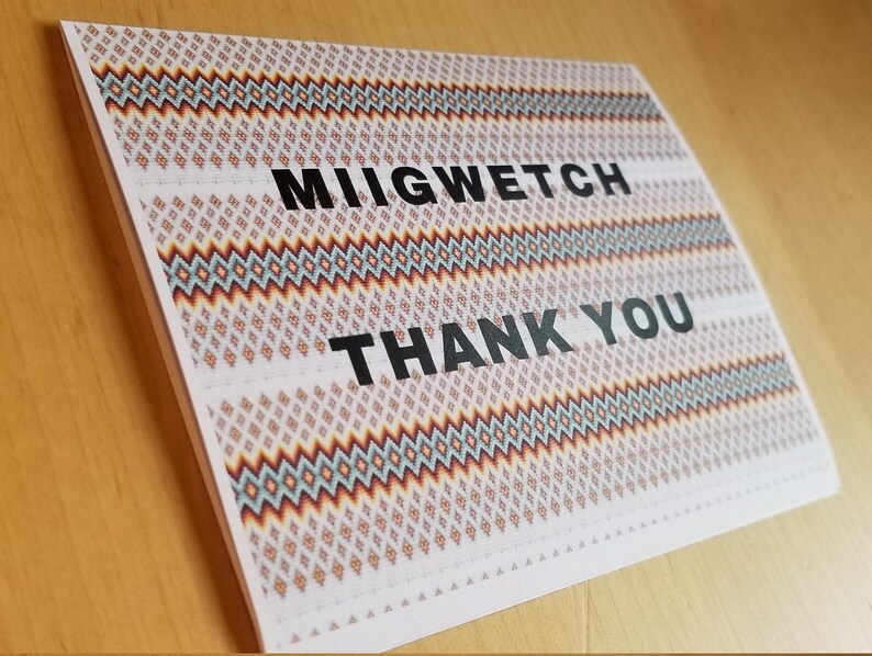 Native American Thank You Card Miigwetch/thank You | Etsy