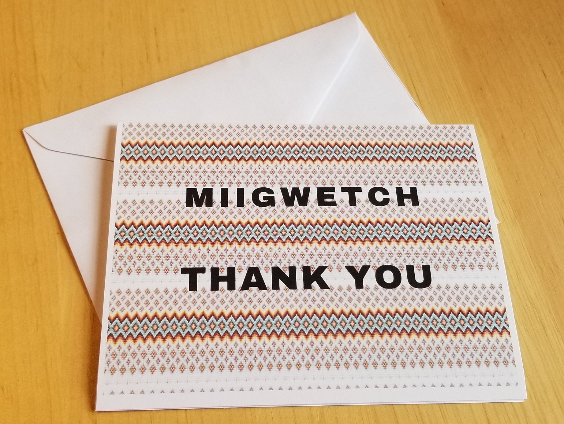 Native American Thank You Card Miigwetch/thank You | Etsy