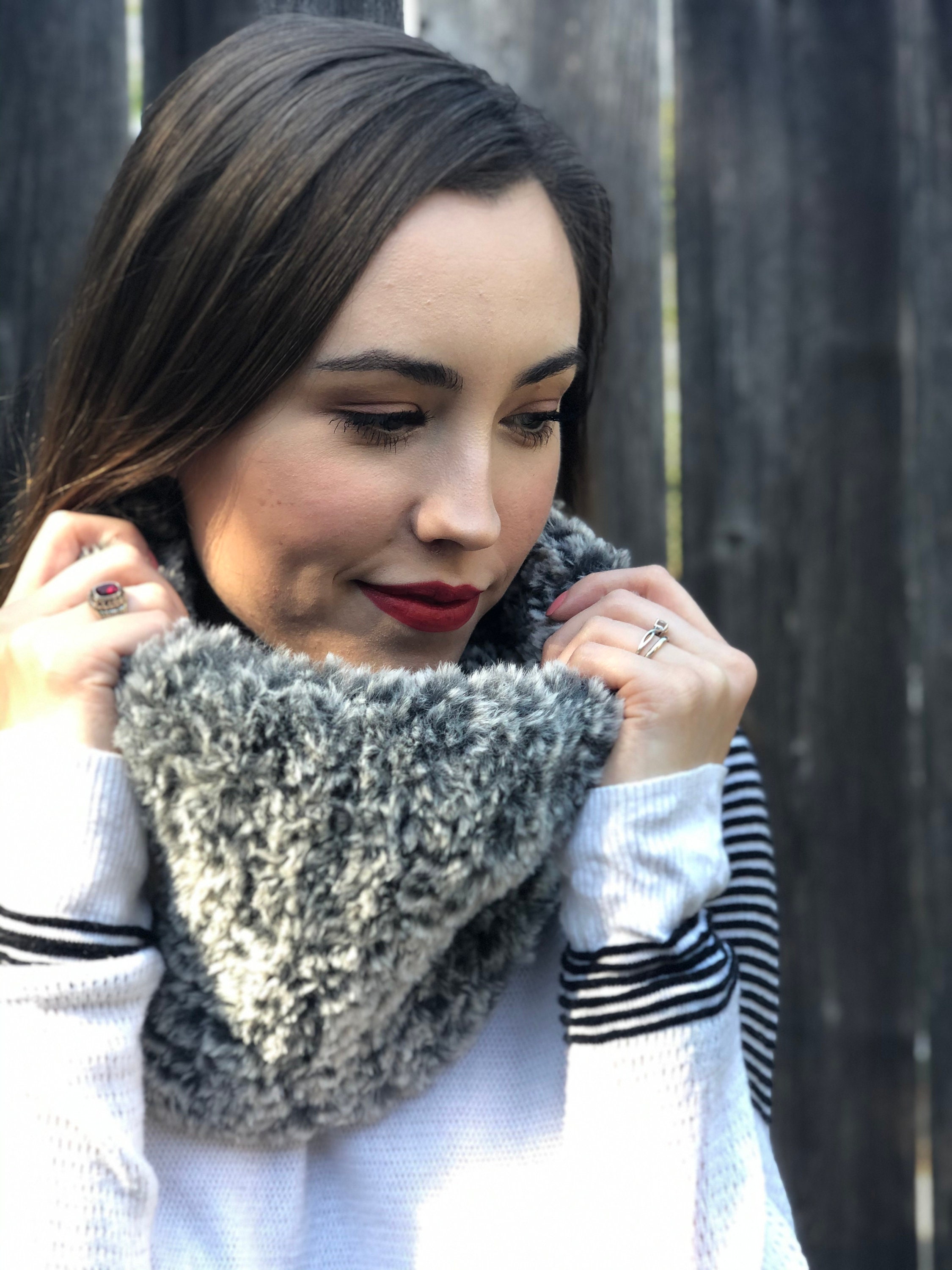 Luxe Faux Fur Cowl Handmade Crochet Scarf - Etsy