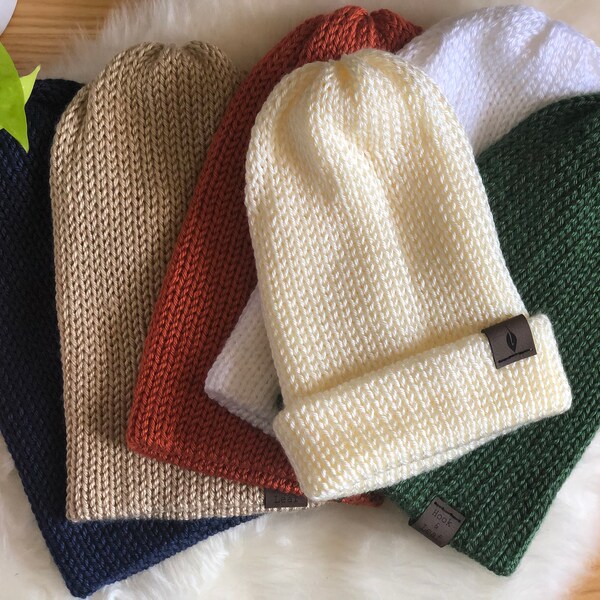 Black Slouch Beanie - Etsy