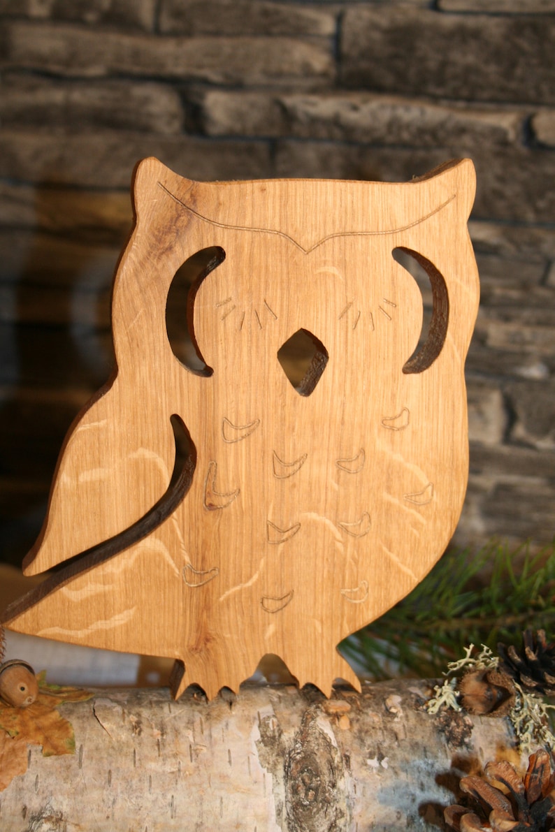 Eule aus Eichenholz Eule Herbstdeko Herbst Eiche Holzdeko - Etsy.de