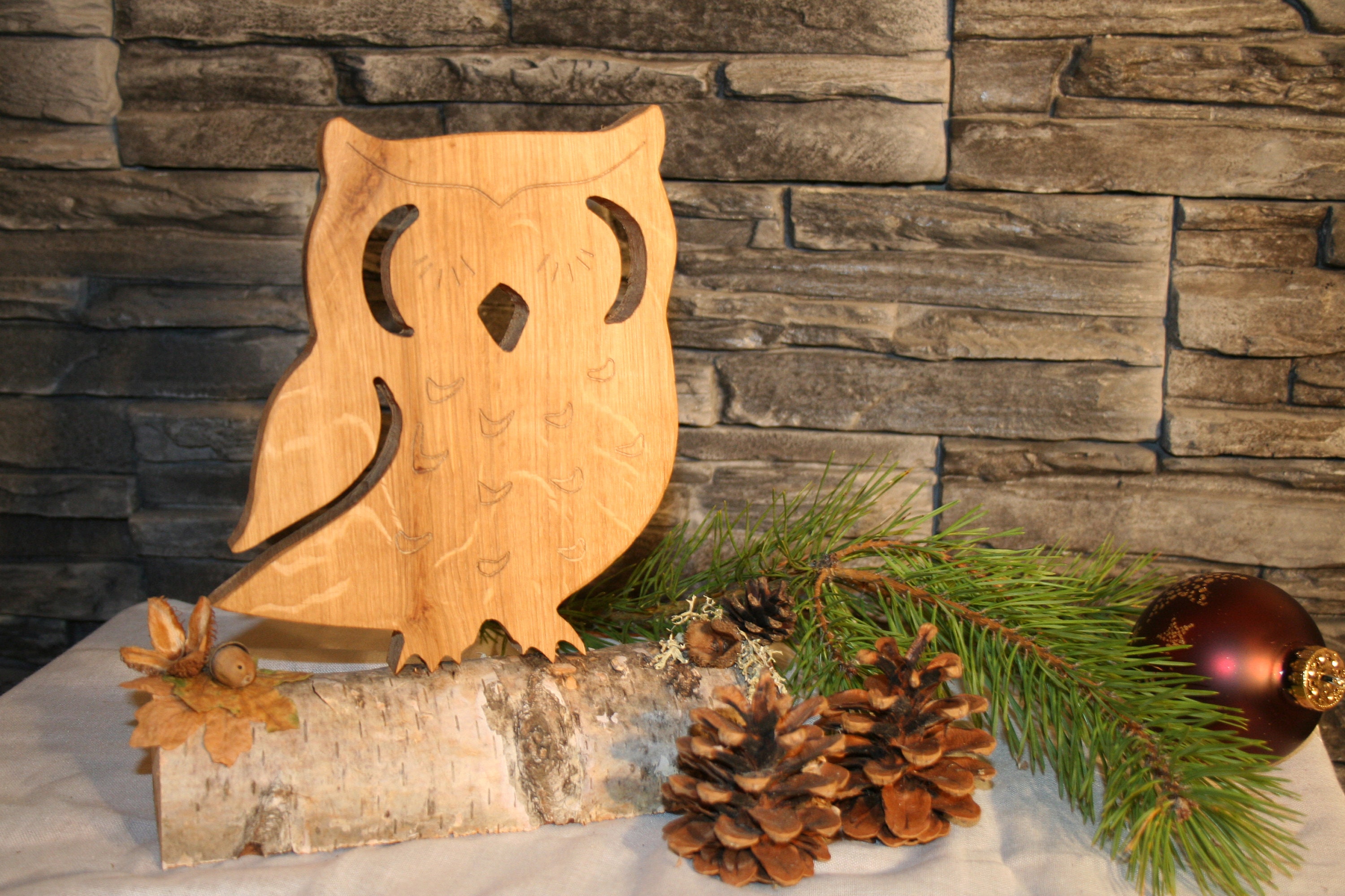 Eule aus Eichenholz Eule Herbstdeko Herbst Eiche Holzdeko | Etsy