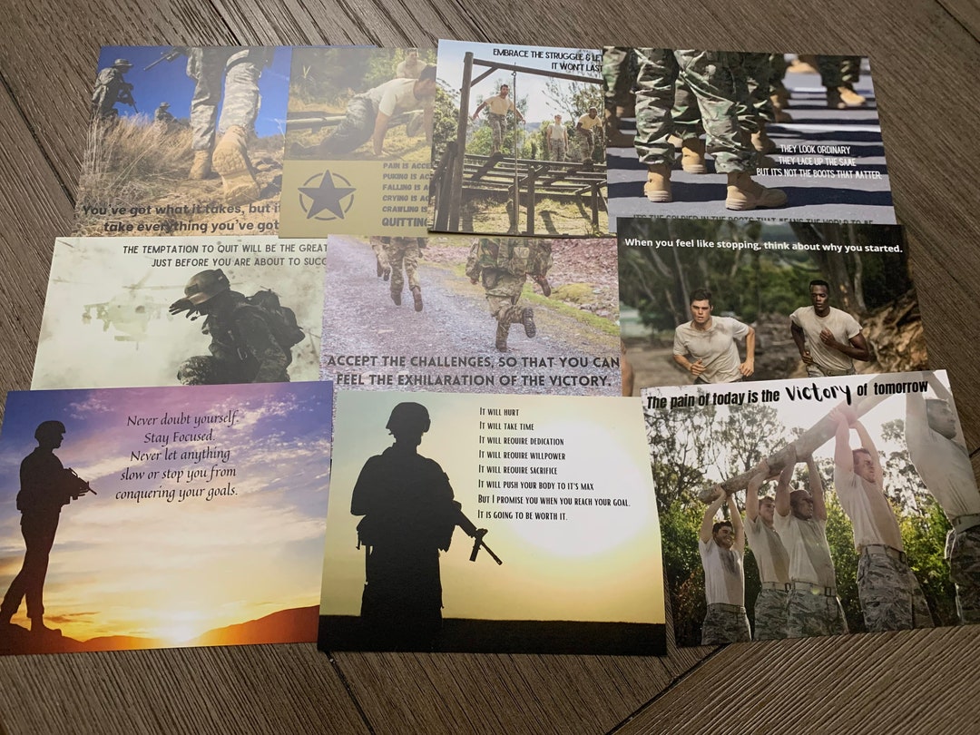 10 Pack Military Army Motivational Encouragement Cards Perfect to Get ...