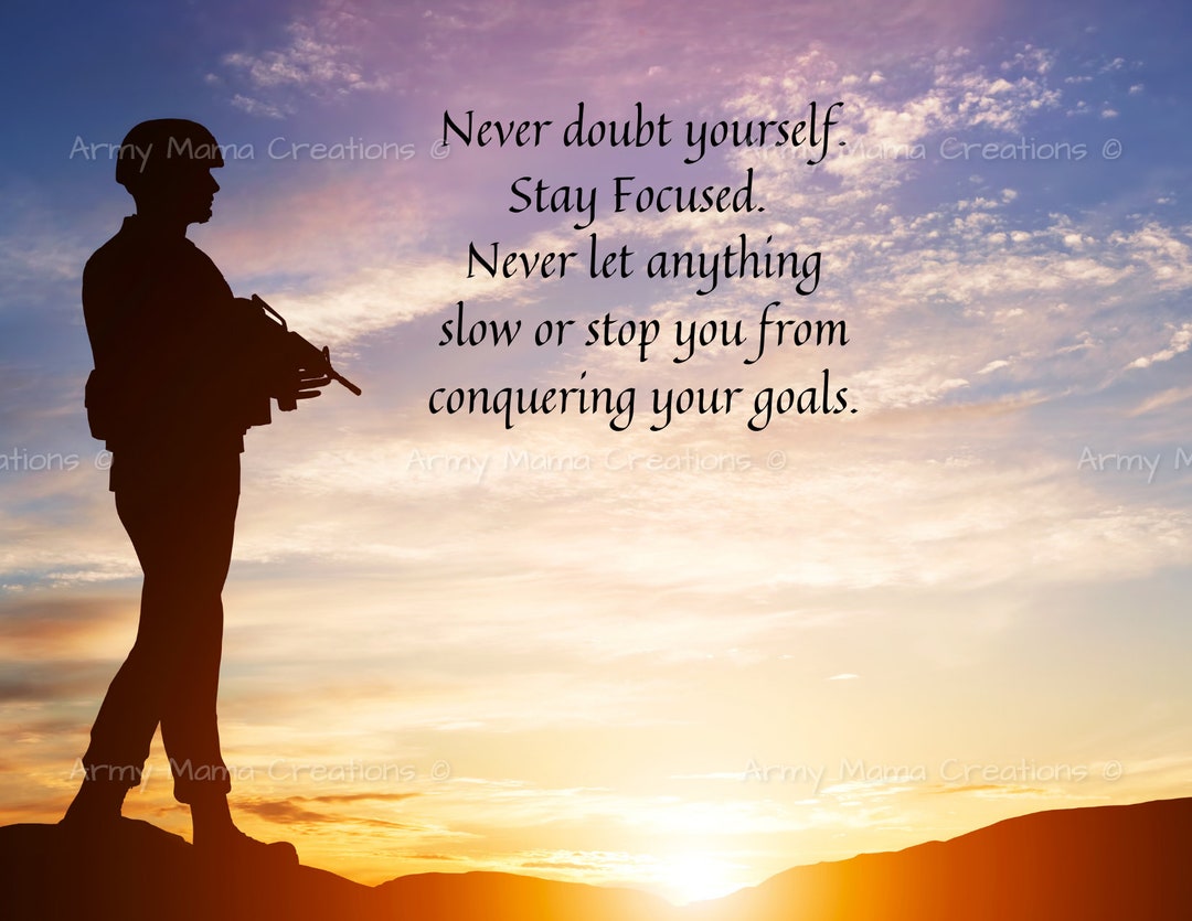 Military Army Motivational Card Perfect for Basic Training, FDS : Never ...